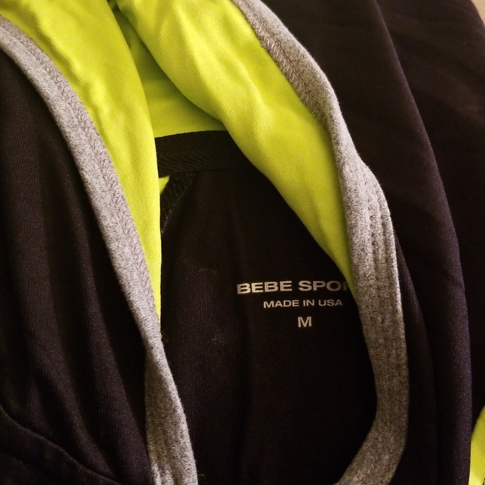 Bebe Sport Lime Green And Black Workout Jacket - Gem